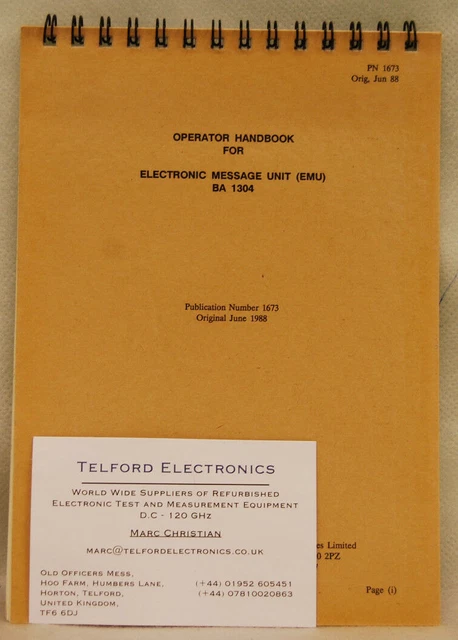 PHILIPS BA1304 ELECTRONIC Message Unit (EMU) Operator Handbook £35.00 ...