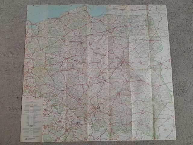 VINTAGE POLISH COMMUNIST Prl, Road Map Of Poland. 1988. £0.99 - PicClick UK
