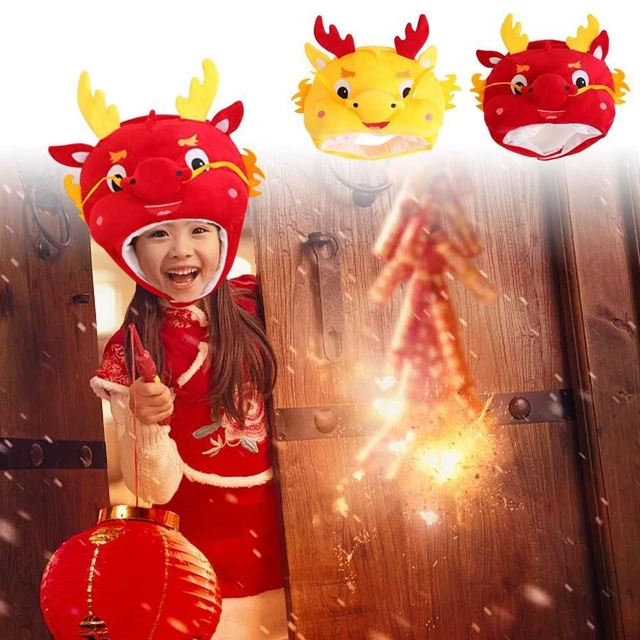 3D DRAGON HAT Cartoon Plush Hat Party Headgear Chinese Photo F0 Year ...