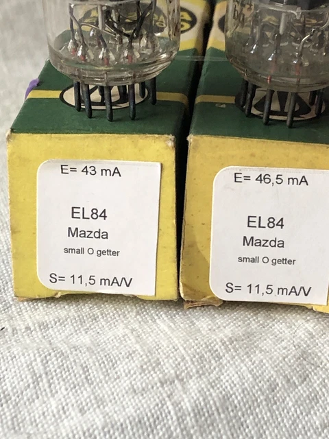 EL84 6BQ5 MAZDA matched pair Vacuum Tube, lampe, Röhre, Valve. NOS NIB EUR 79,90 - PicClick FR