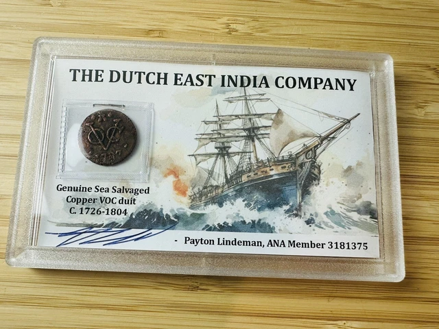THE DUTCH EAST India Company Genuine Sea Salvaged Copper Voc Duit 1726 ...