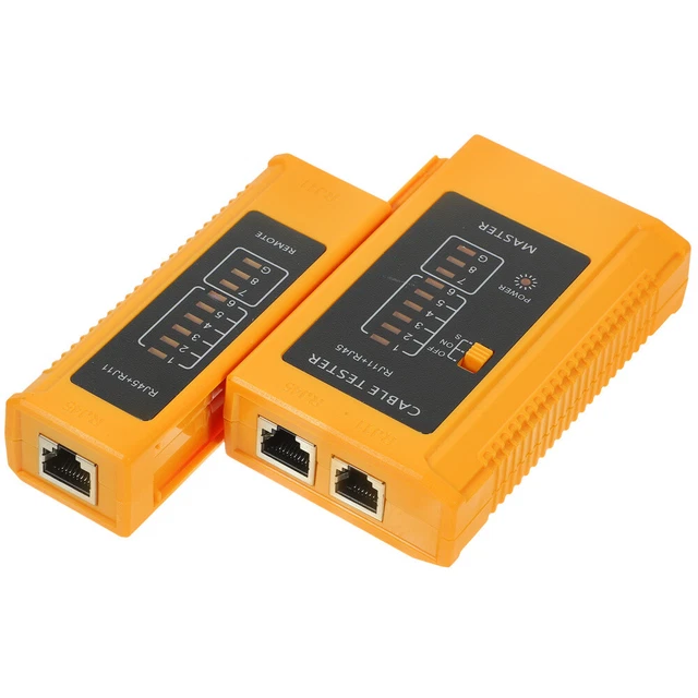 NETWORK CABLE TESTER Ethernet LAN Telephone Line Tracer Tool Yellow £9. ...
