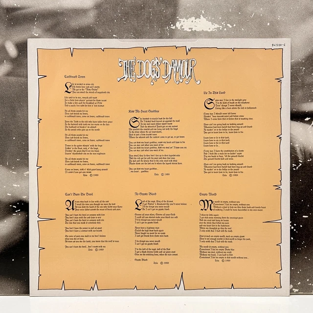 THE DOGS D'AMOUR - Right LP Limited Edition 1990 UK China Rec. 847 200 ...