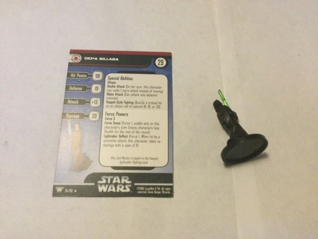 DEPA BILLABA (JEDI) Star Wars Miniatures With Stat Card Wotc $16.00 ...