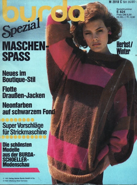 ~GERMAN LANGUAGE BURDA Knitting Magazine~ Autumn/Winter 1985~ 27 Family ...