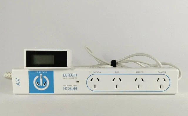 EETECH SMART POWERBOARD Timer Energy Saving Auto Off AV Audio Visual TV ...
