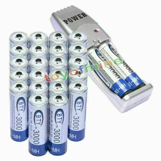 24X AA 3000MAH 1.2 V Ni-MH rechargeable battery BTY for MP3 RC Toys ...