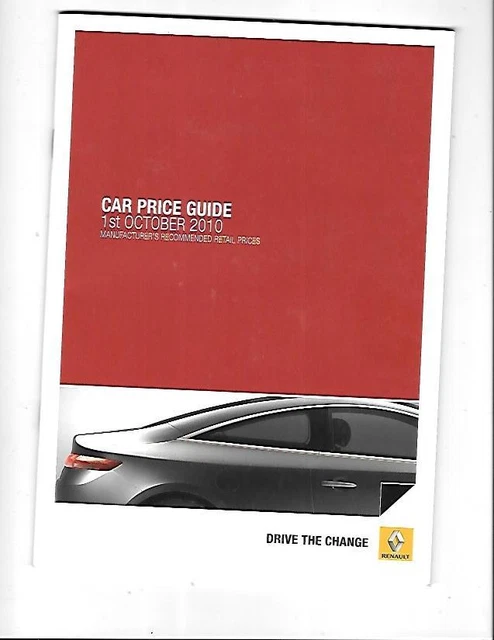 RENAULT FULL RANGE Price List Sales Brochure October 2010 For 2011 £6. ...