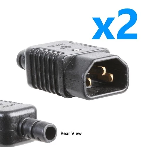 2 X REWIREABLE IEC C14 Mains Lead Male Inline Plug Power Connector 10A ...