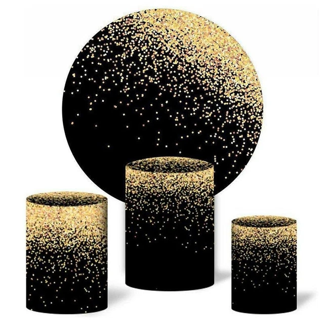 GOLDEN GLITTER ROUND Happy Birthday Party Backdrop Kit $35.97 - PicClick AU