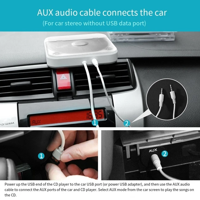 USB AND AUX Portable CD Player for Car Laptop TV Use Easy Music ...