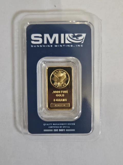 5 GRAM GOLD bar - Sunshine mint - in assay $1,450.00 - PicClick CA