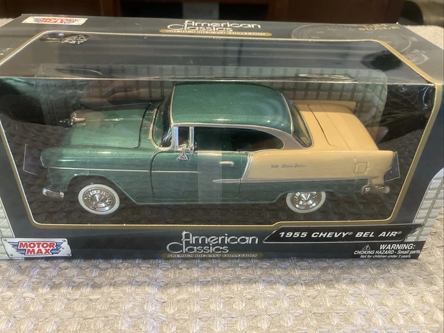 MOTOR MAX AMERICAN Classics Premium 1955 Chevy Bel Air Green/White 1:24 ...