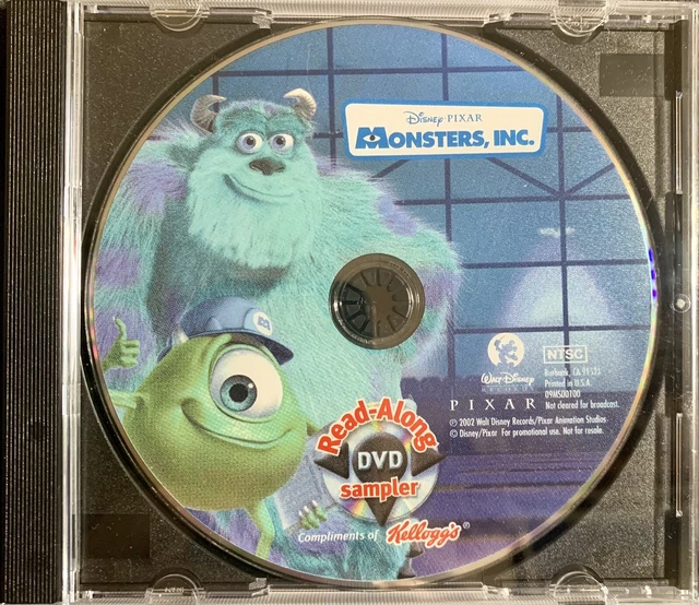 DISNEY PIXAR MONSTERS Inc Read-Along DVD Sampler Kellogg's $6.92 ...