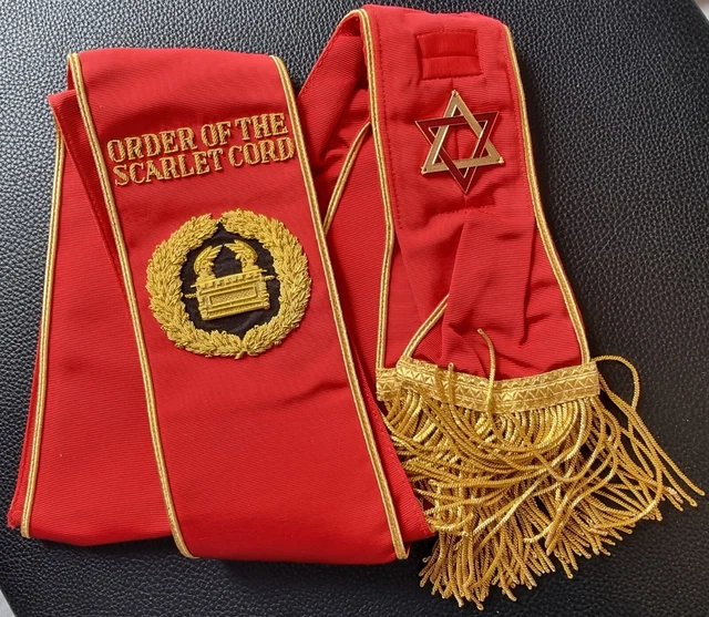 MASONIC OSC GRAND OFFICERS Embroidered SASH Order of the Scarlet Cord ...