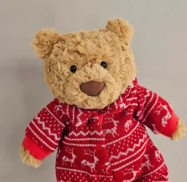 JELLYCAT BARTHOLOMEW BEAR Winter Pyjamas Rare & Retired Christmas Gift ...