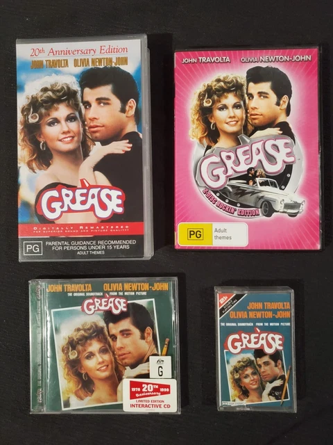 GREASE - COLLECTION Movie VHS DVD CD CASSETTE Sound track music album ...