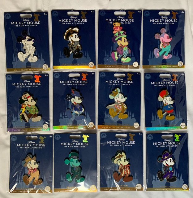 DISNEY MICKEY MOUSE The Main Attraction Pins - Complete Set - All 12 ...