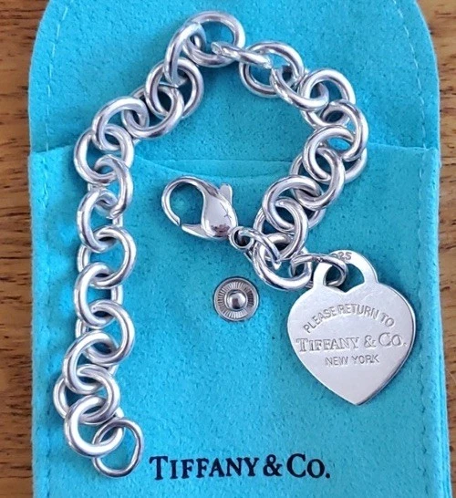 TIFFANY & CO. 💯 % Auth Return to Tiffany Heart Tag Bracelet w/ Box EUC ...