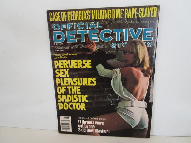 Vintage Official Detective Stories Jun 1976 Sex And True Crime Postmortem Photos £12 59