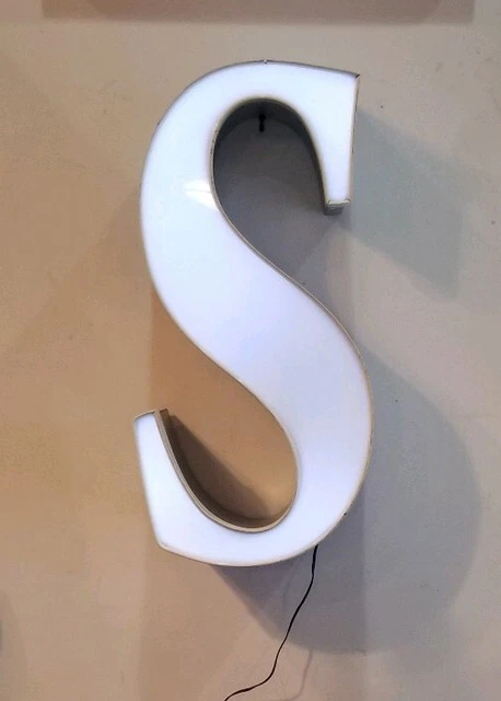 RECLAIMED INDUSTRIAL CHANNEL Letter "S" Saved Decor Marquee Sign - LED ...