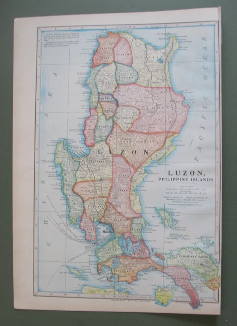 ORIGINAL ANTIQUE 1899 Miller Atlas Map Luzon, Philippine Islands £15.66 ...