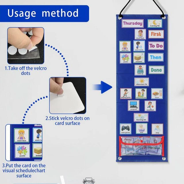 VISUAL SCHEDULE CHART for Kids Daily Chore Chart for Girls Children ...