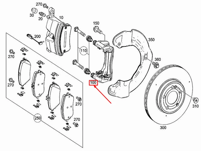 MERCEDES-BENZ A W177 Front Brake Disc Carrier A2474215100 NEW GENUINE £ ...