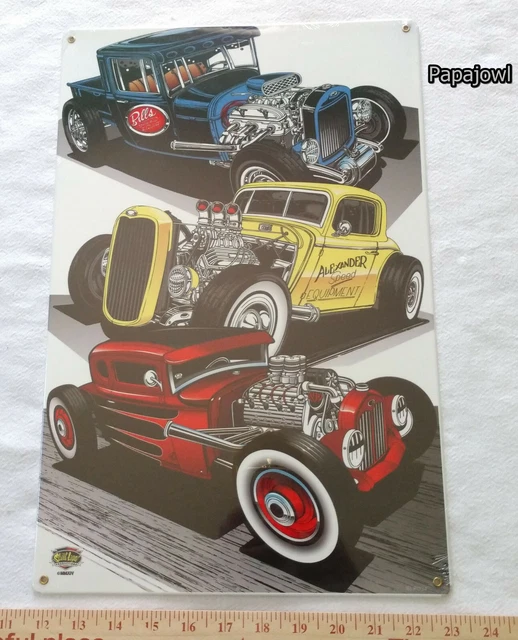 RAT ROD OLD School Rat Fink Hot Rod Pickup Coupe Metal Sign Wall Art 12 ...