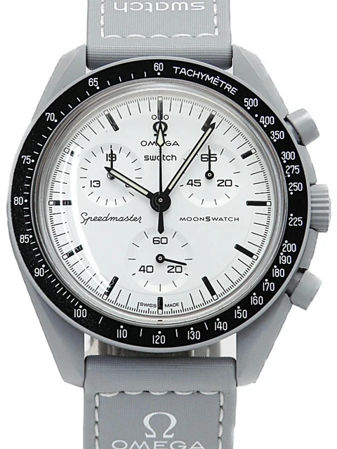 OMEGA SWATCH MOONWATCH 1965 SO33M106 Men's Quartz Box Warranty #T620 £ ...
