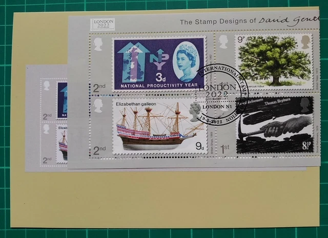 THE STAMP DESIGNS of David Gentleman M/S PHQ with LONDON 2022 Show ...