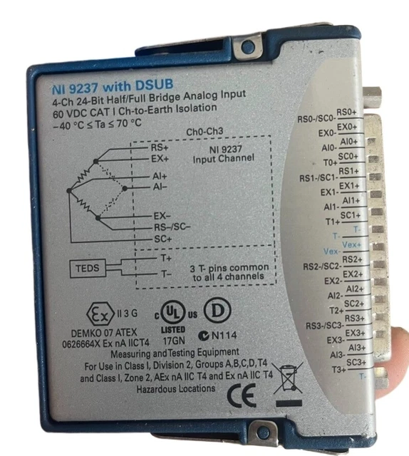 NATIONAL INSTRUMENTS NI 9237 cDAQ Strain / Bridge Input Module, D-Sub ...
