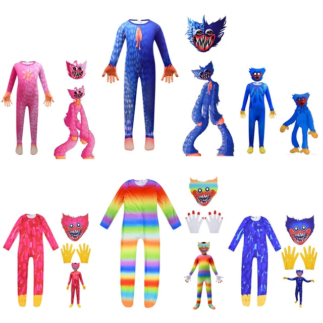 POPPY PLAYTIME COSTUME Huggy Wuggy Cosplay Jumpsuit Mask Kids Fancy ...