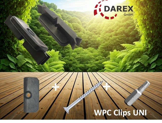 WPC UNI CLIPS Befestigung Klammern Montageclips 7mm + Schrauben ...