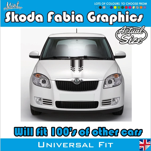 SKODA FABIA VRS Estate Hatch BONNET Stripes Decals Stickers Graphics NO ...