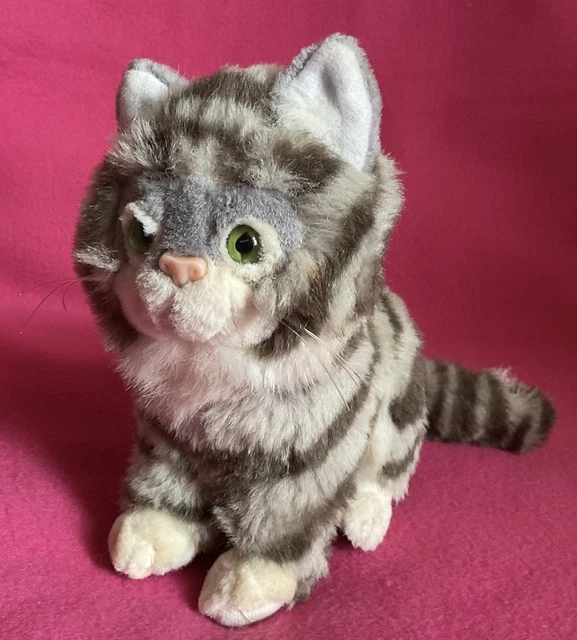 WH SMITH “ALEX The Cat” Grey Tabby Sitting Kitten Soft Plush Toy 7” x 9 ...