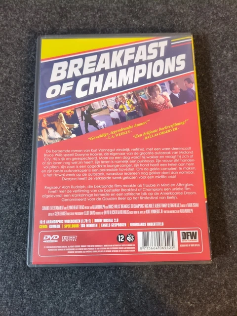 BREAKFAST OF CHAMPIONS (1999) DVD Widescreen Bruce Willis w/ Insert OOP ...