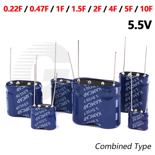 5.5V SUPER CAPACITOR 0.22F 0.47F 1F 1.5F 2F 4F 5F 10F Farad Capacitors Combined £1.98 - PicClick UK