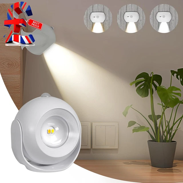 MOTION SENSOR NIGHT Light, LED Indoor Wall Light with Battery Operated ...