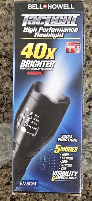 BELL HOWELL TACLIGHT High Performance Flashlight 5 Modes. New In Box ...