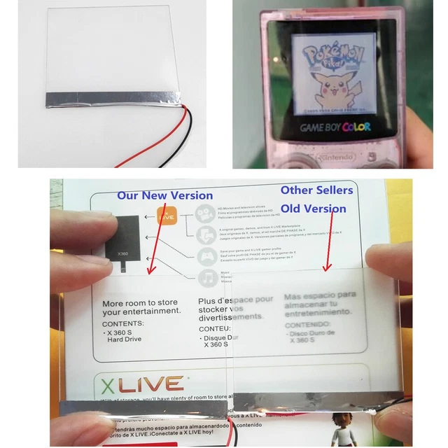 NEW VERSION FOR GBC Nintendo Game Boy Color Frontlit Frontlight Front ...
