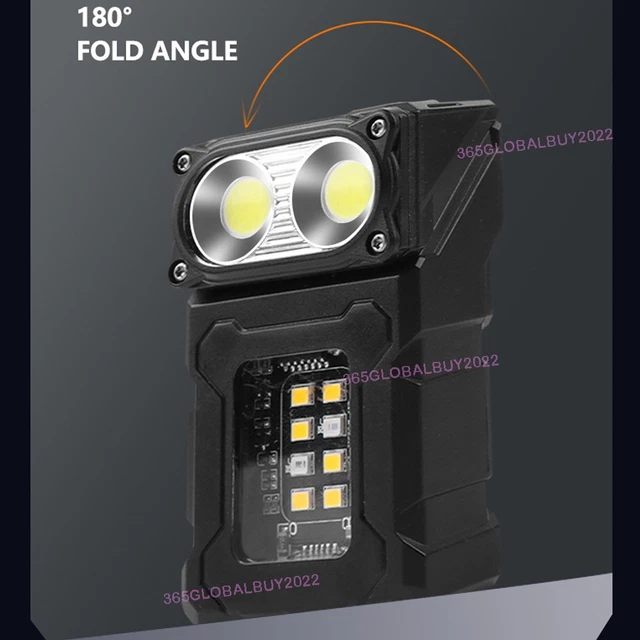 USB RECHARGEABLE MINI LED COB Work Light Keychain Flashlight Torch ...