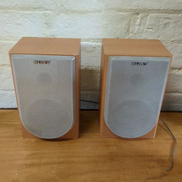 SONY SPEAKER SYSTEM SS-CNE3 Stereo HiFi Pair Of Bookshelf Light Wood ...