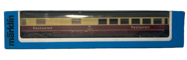 MARKLIN HO H0 4297 Db Red Cream Resturant Dining Car 61 80 88-90 104-5 ...
