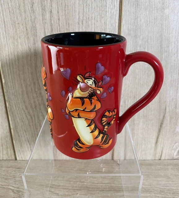 DISNEY STORE EXCLUSIVE Winnie the Pooh Tigger 3D LARGE Red Ceramic Mug ...