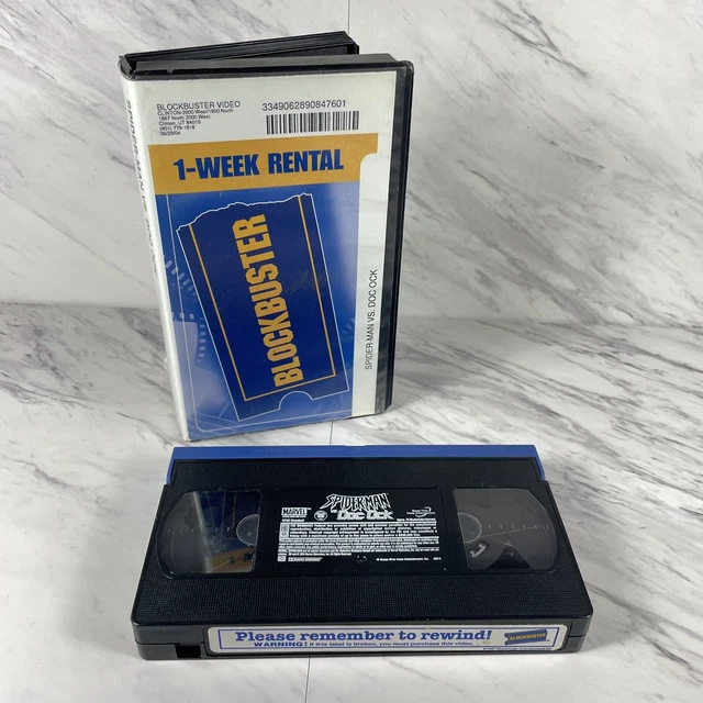 RARE BLOCKBUSTER VIDEO VHS Clamshell Rental Case 2004 Spider-Man Vs Doc ...
