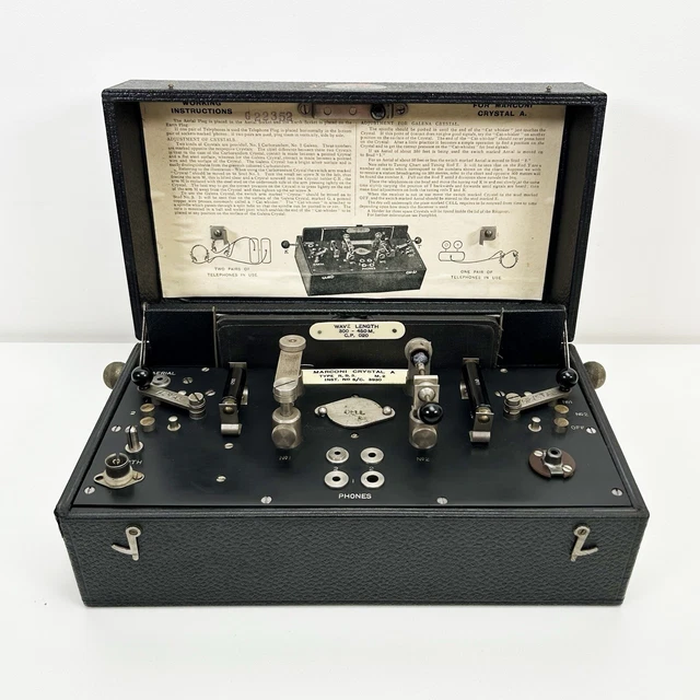 EARLY 1922 MARCONI Crystal A Radio Receiver Type RB3 M2 - GREAT EXAMPLE ...