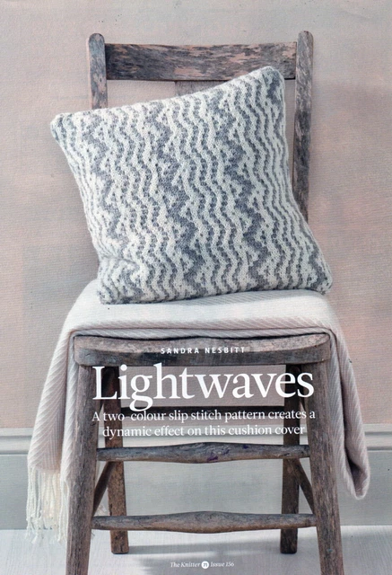 ~ PULL-OUT KNITTING Pattern For Lovely Two-Colour Slip Stitch Cushion ...