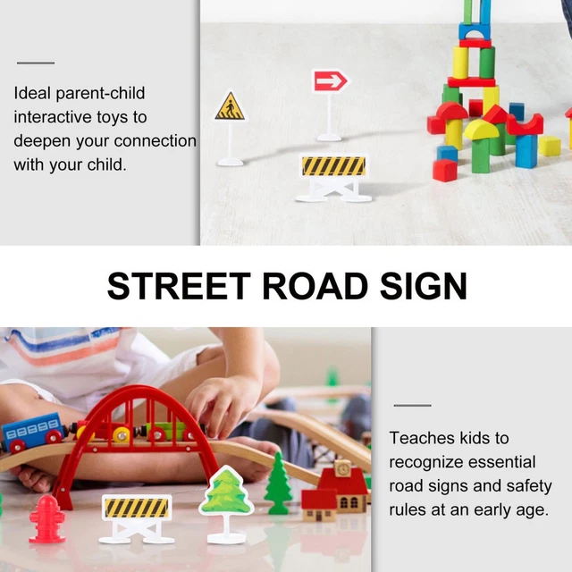 12 PCS TRAFFIC Sign Toy Children's Education Signal Light Plastic A ...