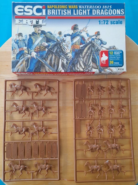 ESCI 1/72 BRITISH LIGHT DRAGOONS Napoleonic Waterloo Figures Set 230 ...